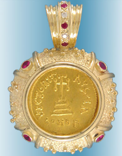 Cross and Constans Coin Pendant – Ancient Creations